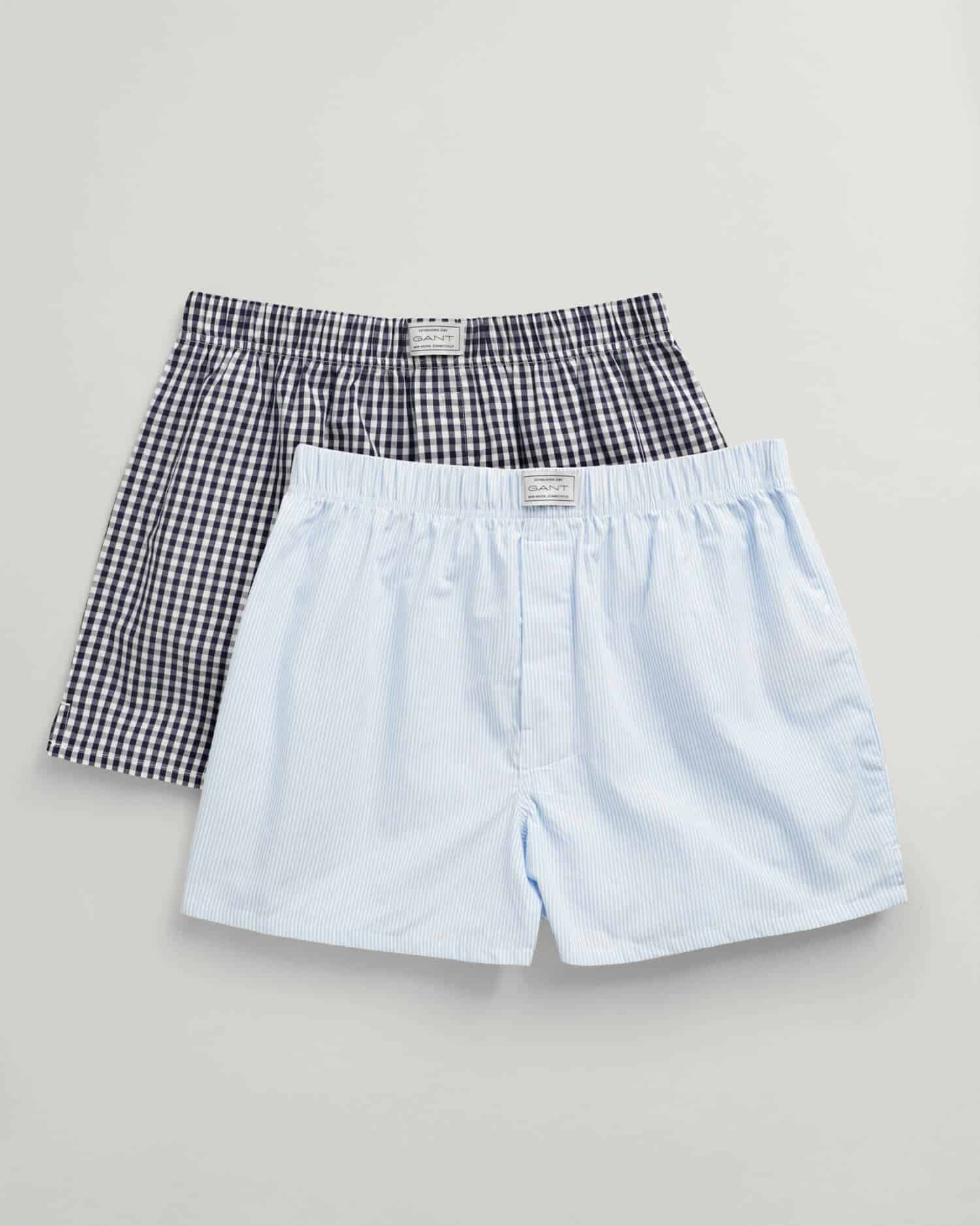 Gant Stripe and Gingham Boxer Shorts | Davids of Haslemere